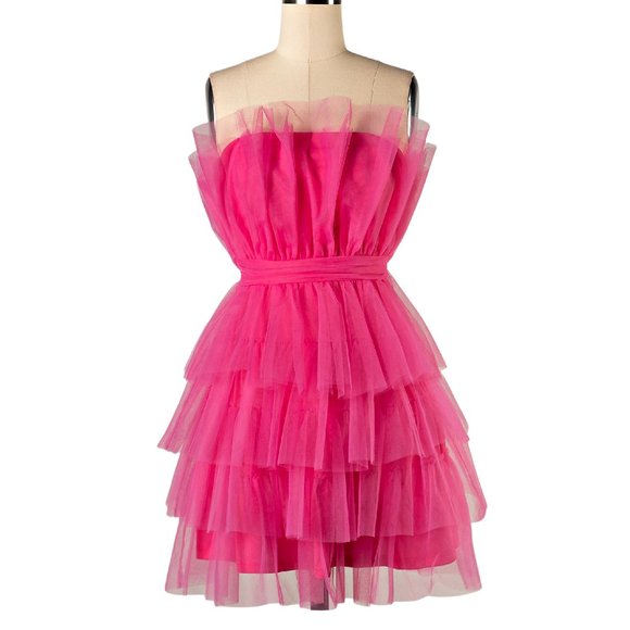 Boutique | Dresses | Brand New Bright Pink Party Prom Formal Organza ...